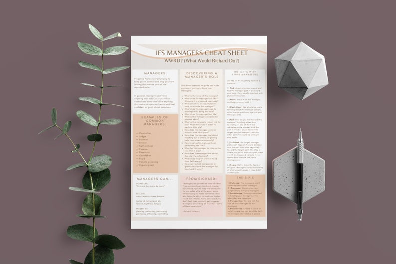IFS Managers Cheat Sheet - Etsy