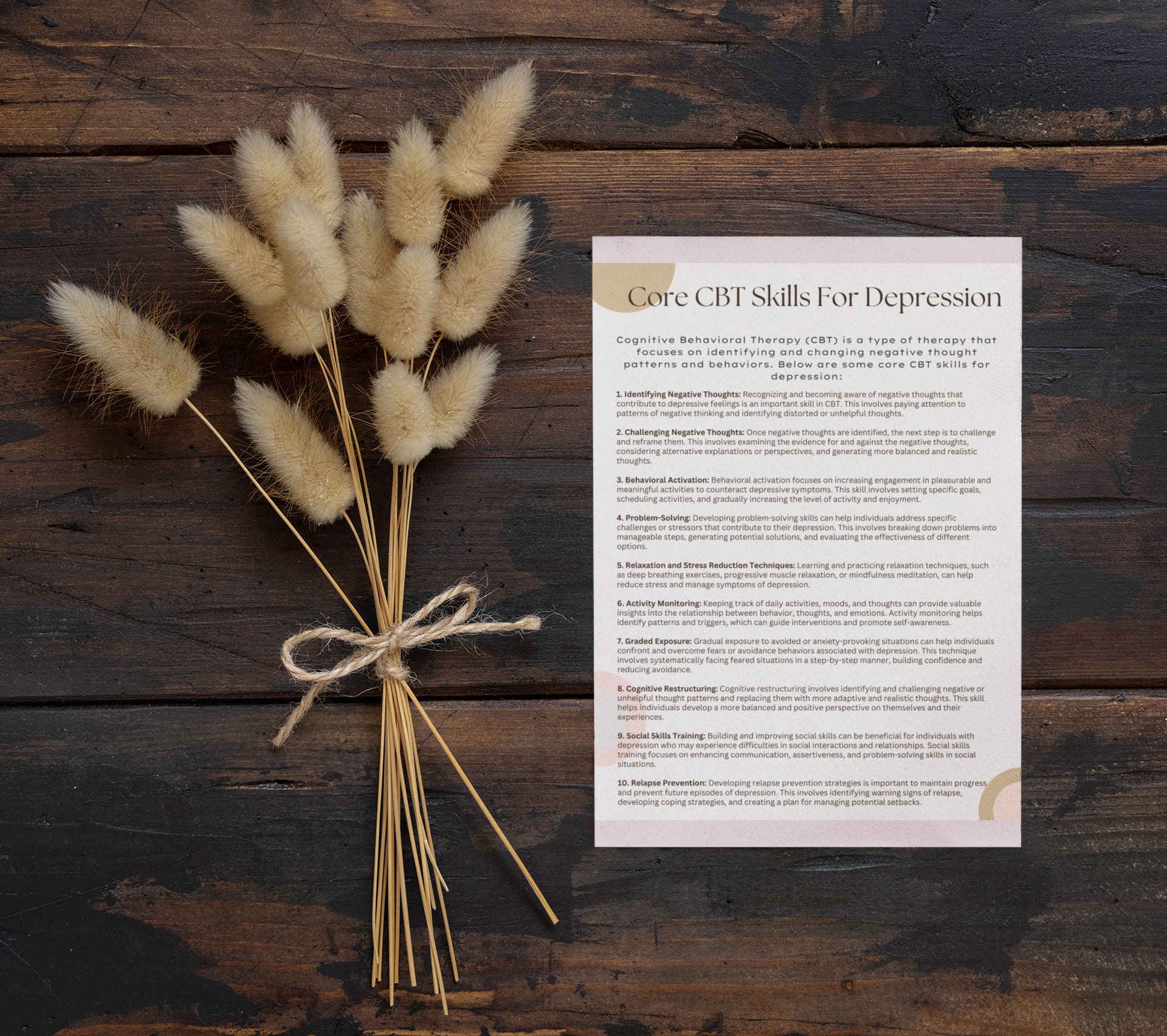 Core CBT Skills for Depression Depression Resources Managing Depression ...