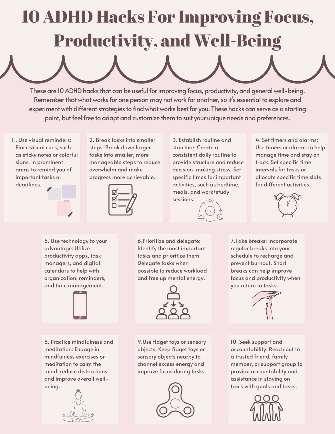 10 ADHD Hacks for Improving Focus, Productivity, and Self-esteem; ADHD Tools; ADHD Worksheets ...