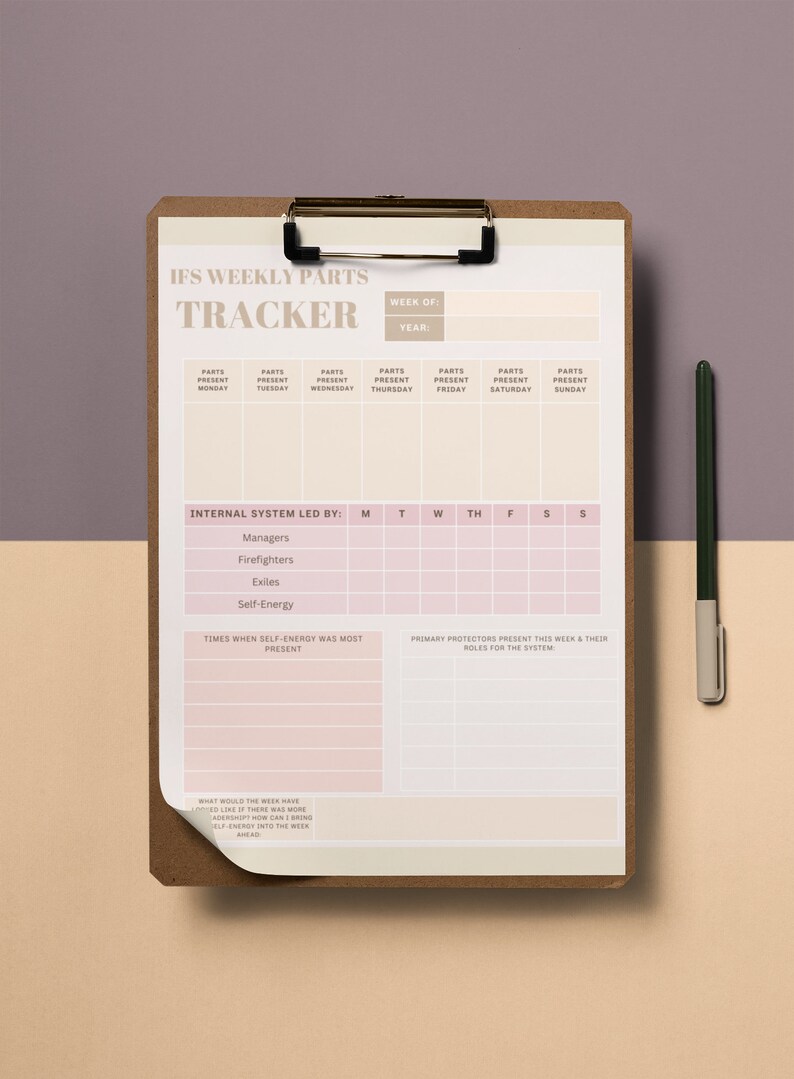 IFS Weekly Parts Tracker - Etsy