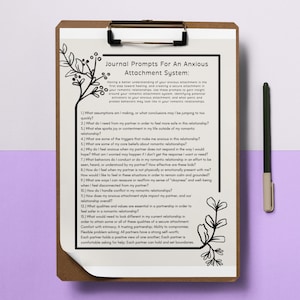 Anxious Attachment: Journal Prompts - Etsy