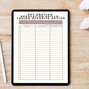 DBT Emotion Regulation Skills: Taking Opposite Action; Opposite Action ...