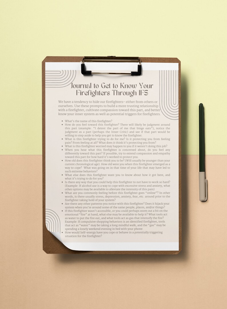 IFS Journal Prompt: Get to Know Your Firefigthers - Etsy