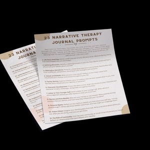 23 Narrative Therapy Journal Prompts: Self-reflection Worksheets - Etsy