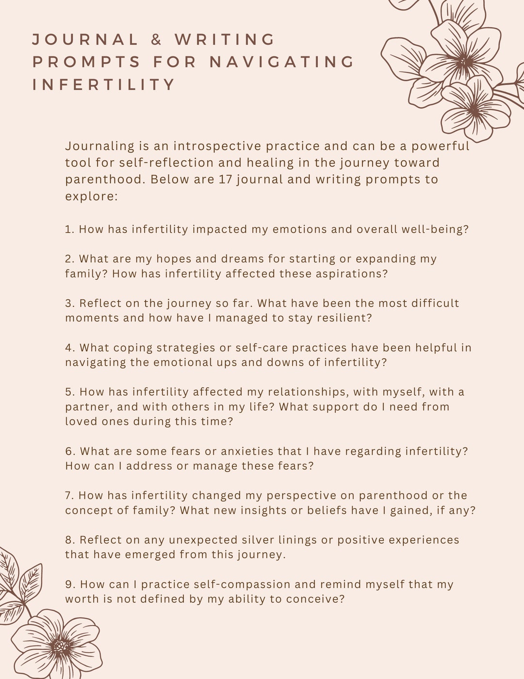 Journal Prompts for Navigating Infertility; Infertility Journey ...