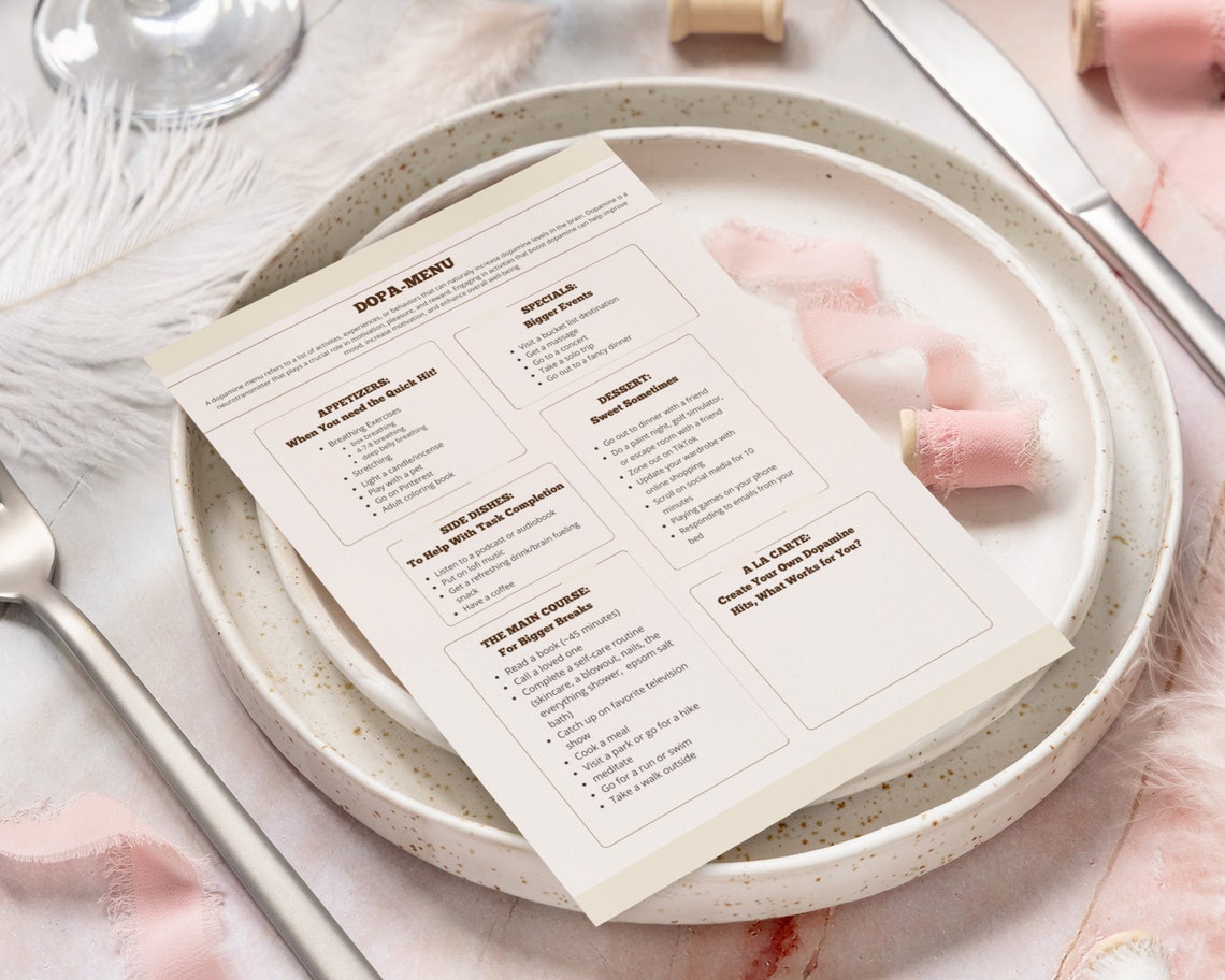 Dopamine Menu Dopa Menu ADHD Tool - Etsy