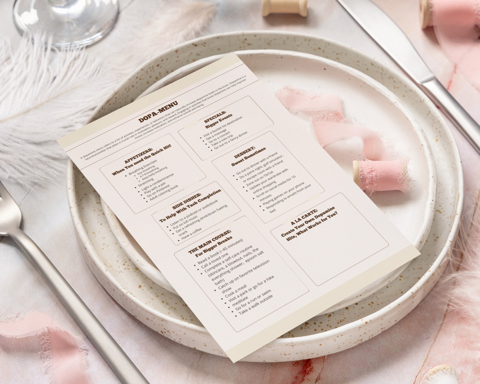 Dopamine Menu- Dopa Menu (ADHD Tool) - Etsy Canada