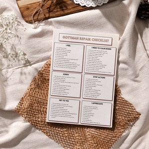 Gottman Repair Checklist - Etsy Canada