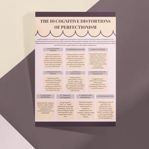 Perfectionism Cognitive Distortions Worksheet: Perfectionist Resources ...