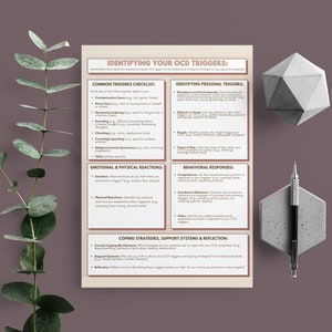 Identifying Your OCD Triggers; Obsessive Compulsive Disorder Worksheet ...