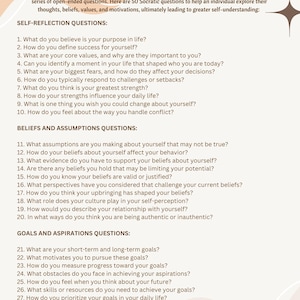 Socratic Questions; Socratic Questioning; Self-reflection Prompts; Self ...