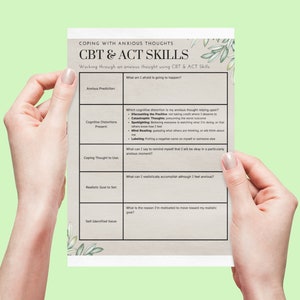 Coping With Anxious Thoughts Using CBT & ACT - Etsy
