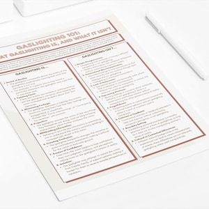 Understanding Gaslighting: Therapy Worksheet & Resources - Etsy