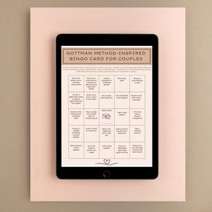 Gottman Method-inspired Bingo Card for Couples; Gottman Method Therapy ...