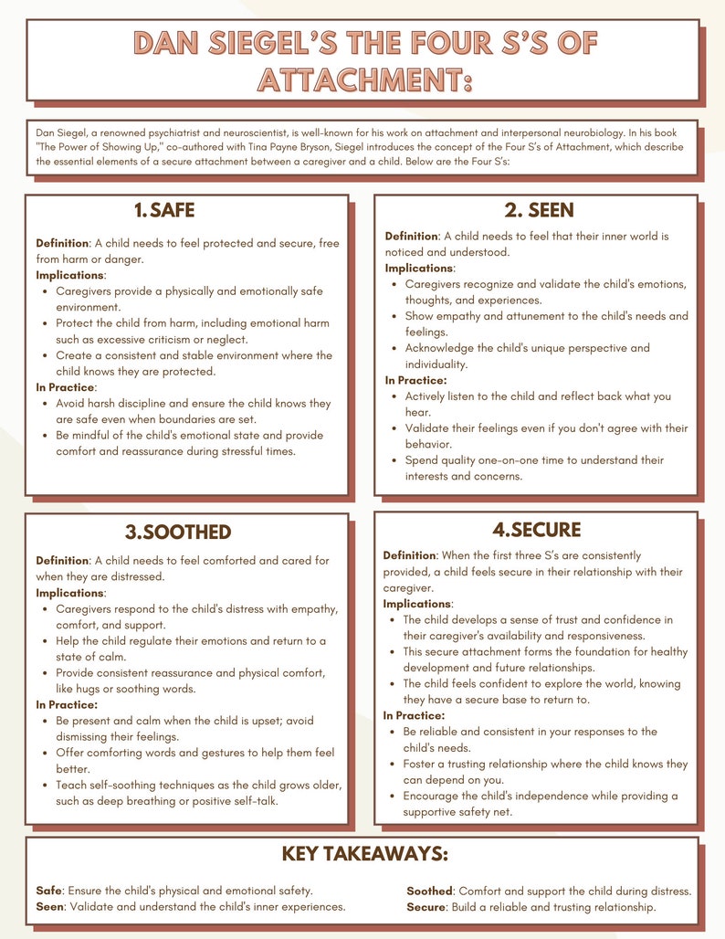The Four S's of Attachment Dan Siegel's Work on Attachment ...
