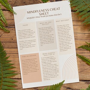 Mindfulness Cheat Sheet (DBT & ACT) - Etsy