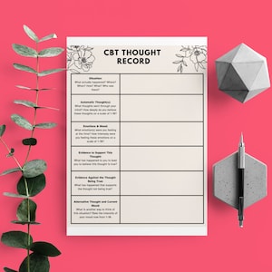 CBT Thought Record - Etsy