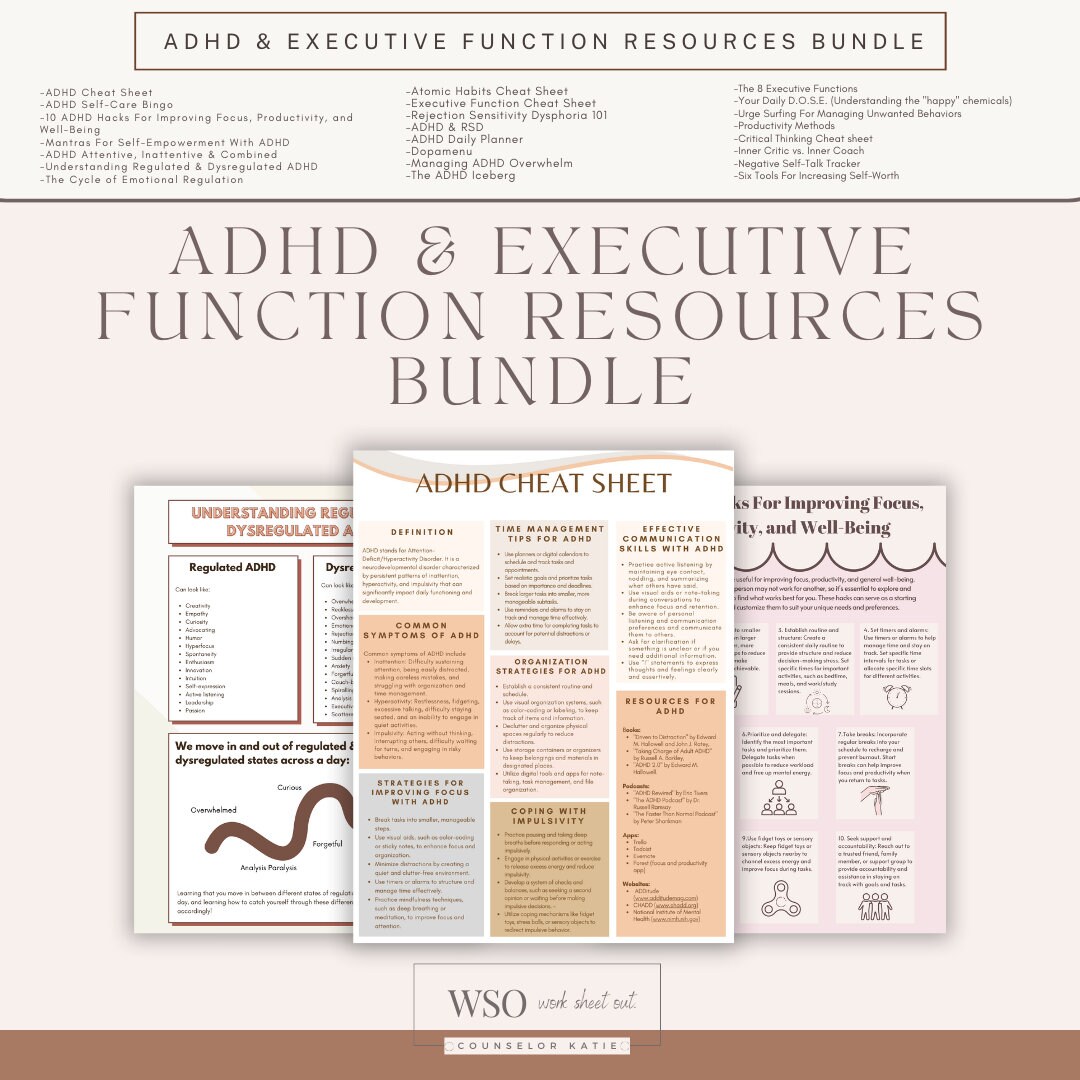 ADHD & Executive Function Resources Bundle; Attention Deficit ...