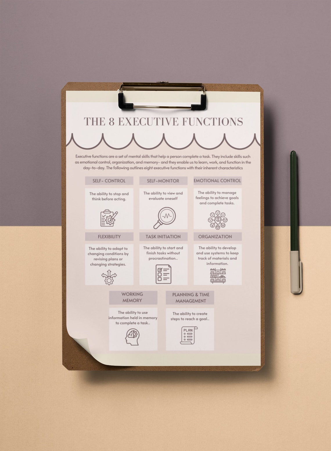 The 8 Executive Functions - Etsy