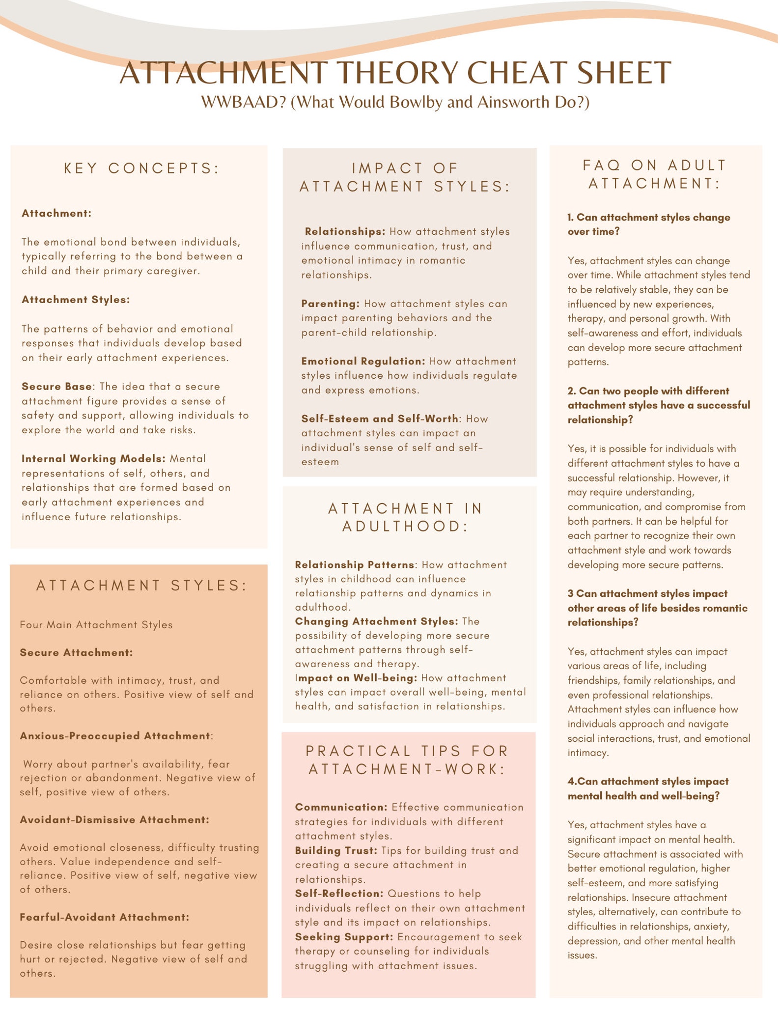Attachment Theory Cheat Sheet - Etsy