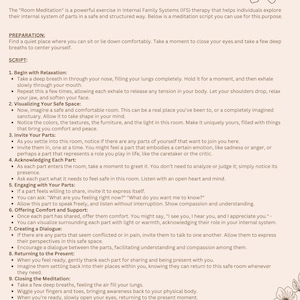 IFS "room Meditation" Script: Internal Family Systems Therapy (digital ...