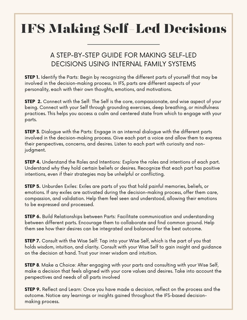 IFS: Making Self-led Decisions Using Internal Family Systems - Etsy