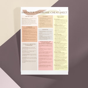 Imposter Syndrome Cheat Sheet: Therapy Worksheet (digital Download) - Etsy