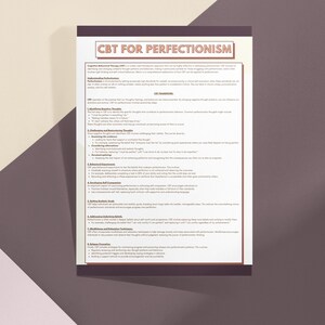 CBT for Perfectionism; Cognitive Behavioral Therapy for Perfectionism ...