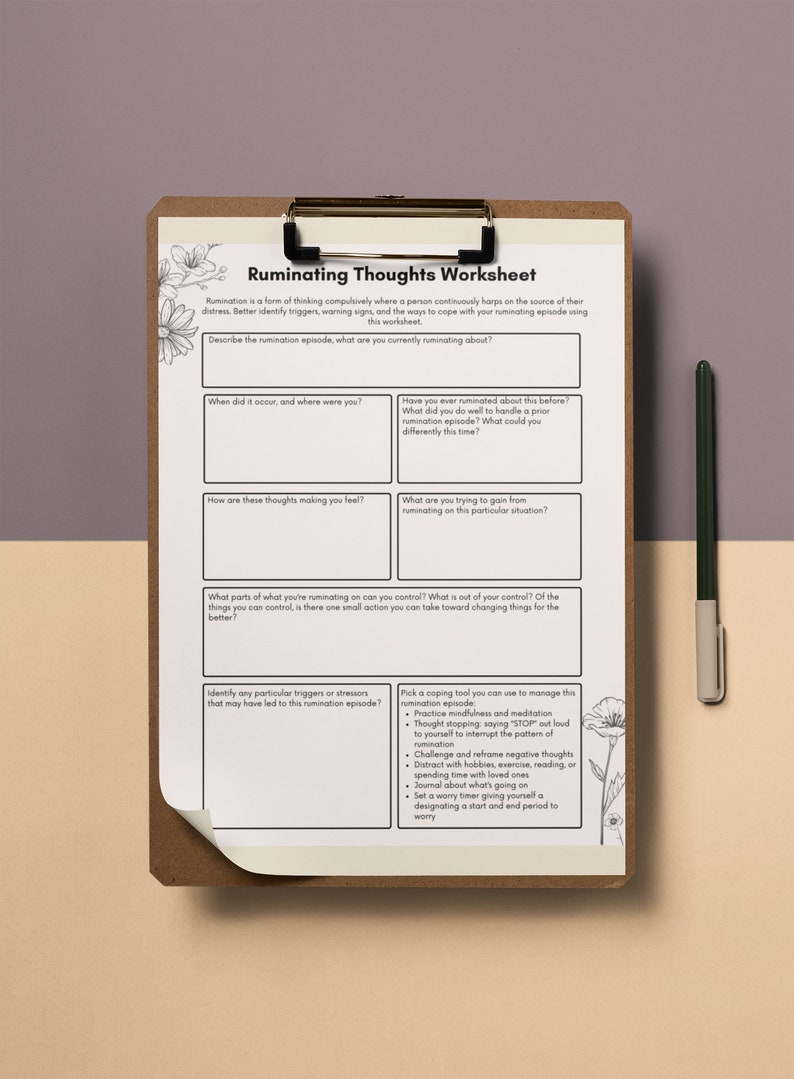 Ruminating Thought Record - Etsy