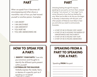 Internal Family Systems IFS Parts Work Journal Prompts for Therapists ...