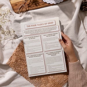 Grief Therapy Worksheets: Four Tasks of Grief (counseling Tools) - Etsy