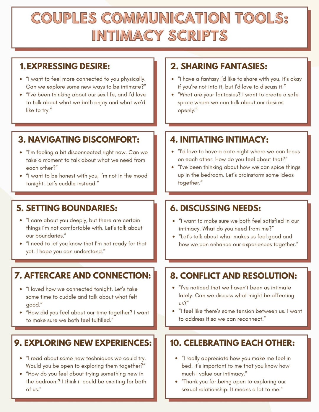Couples Communication Tools: Intimacy Scripts; Intimacy Scripts ...
