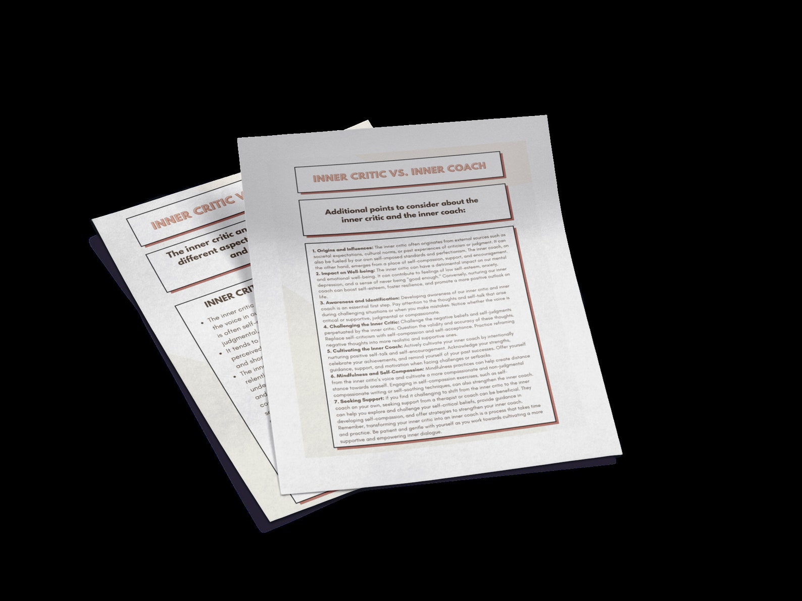 Inner Critic Vs. Inner Coach Inner Critic Work Self-esteem Self ...