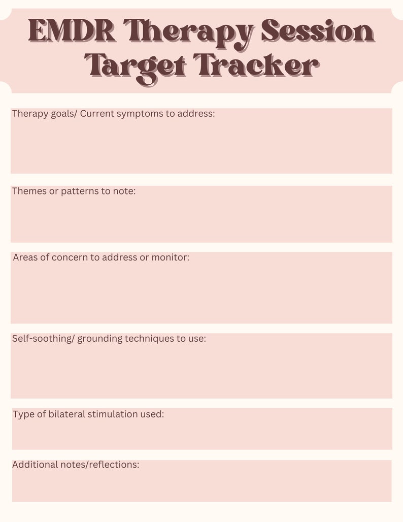 EMDR Therapy Session Target Tracker Eye Movement Desensitization and ...