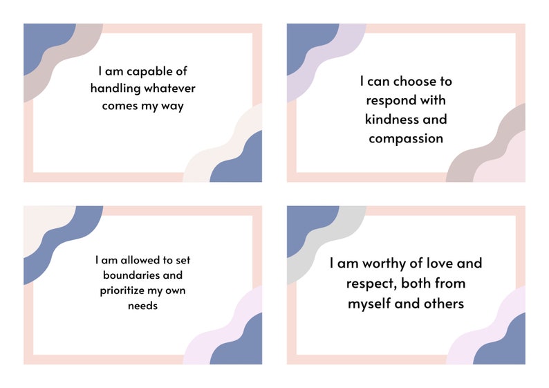 DBT Coping Statements Flashcards - Etsy