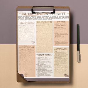 Executive Function Cheat Sheet; ADHD Tools; ADHD Resources; Understanding Executive Function ...