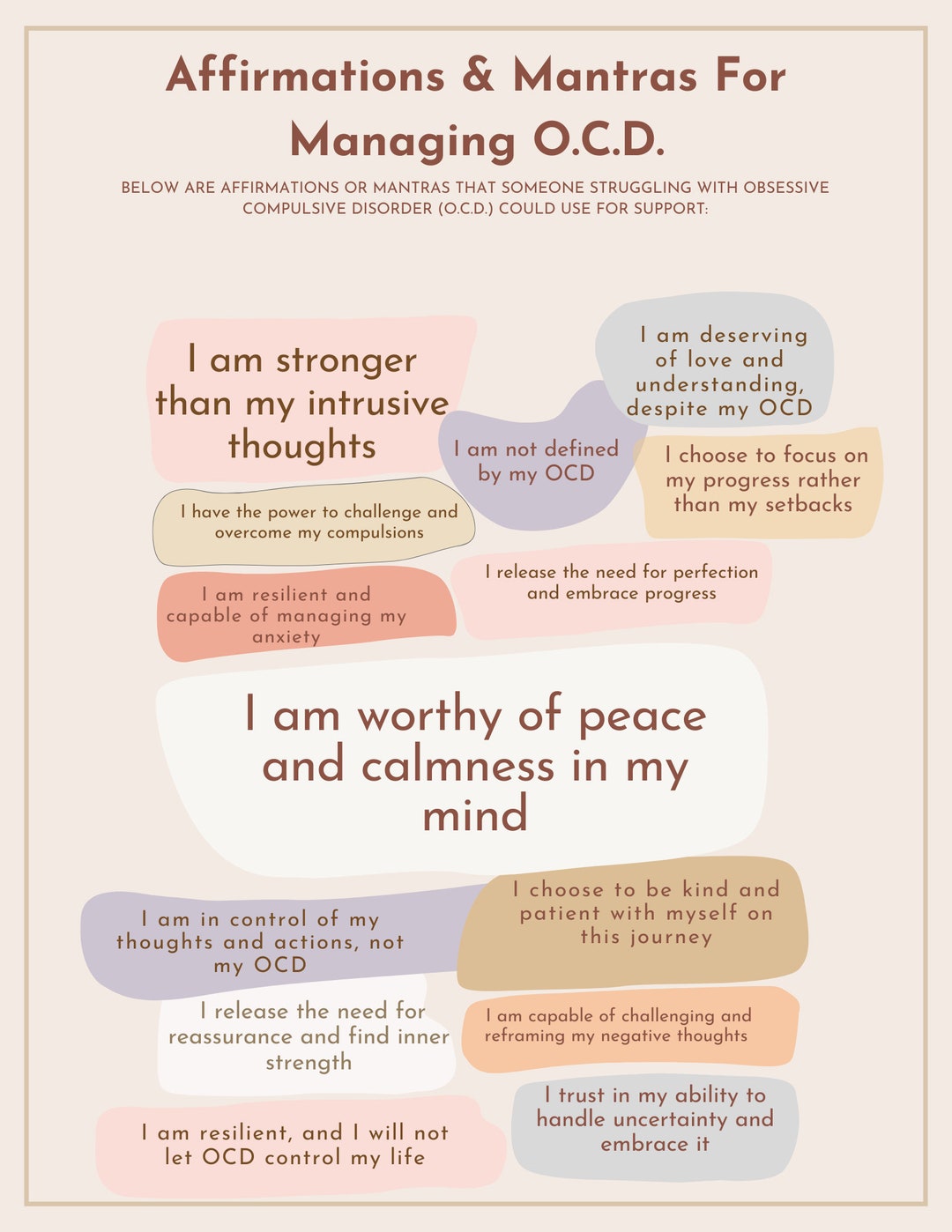 Affirmations and Mantras for Managing Obsessive Compulsive Disorder ...