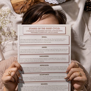 Grief Cycle Stages Worksheet: Understanding Grief (PDF) - Etsy