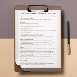 Exposure Therapy Hierarchy for OCD; Exposure Therapy Resources for OCD ...