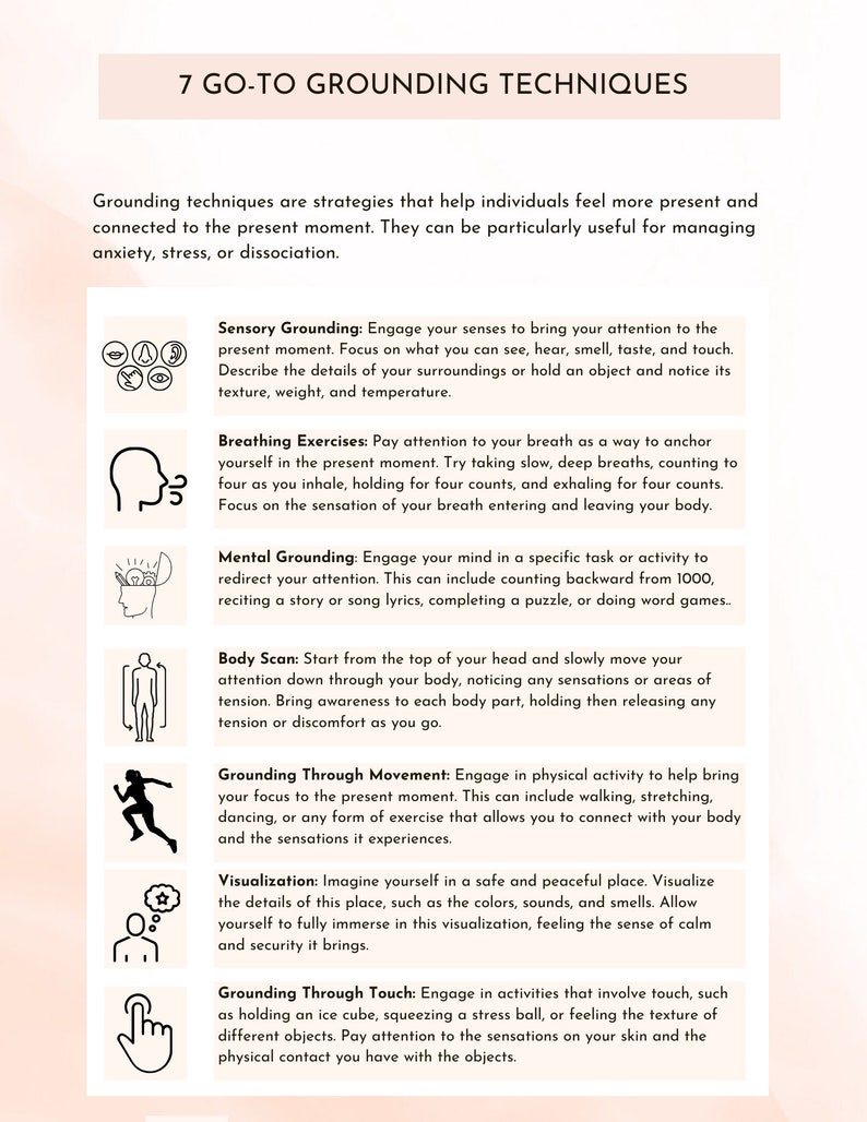 Grounding Techniques: 7 Go-to Grounding Techniques - Etsy