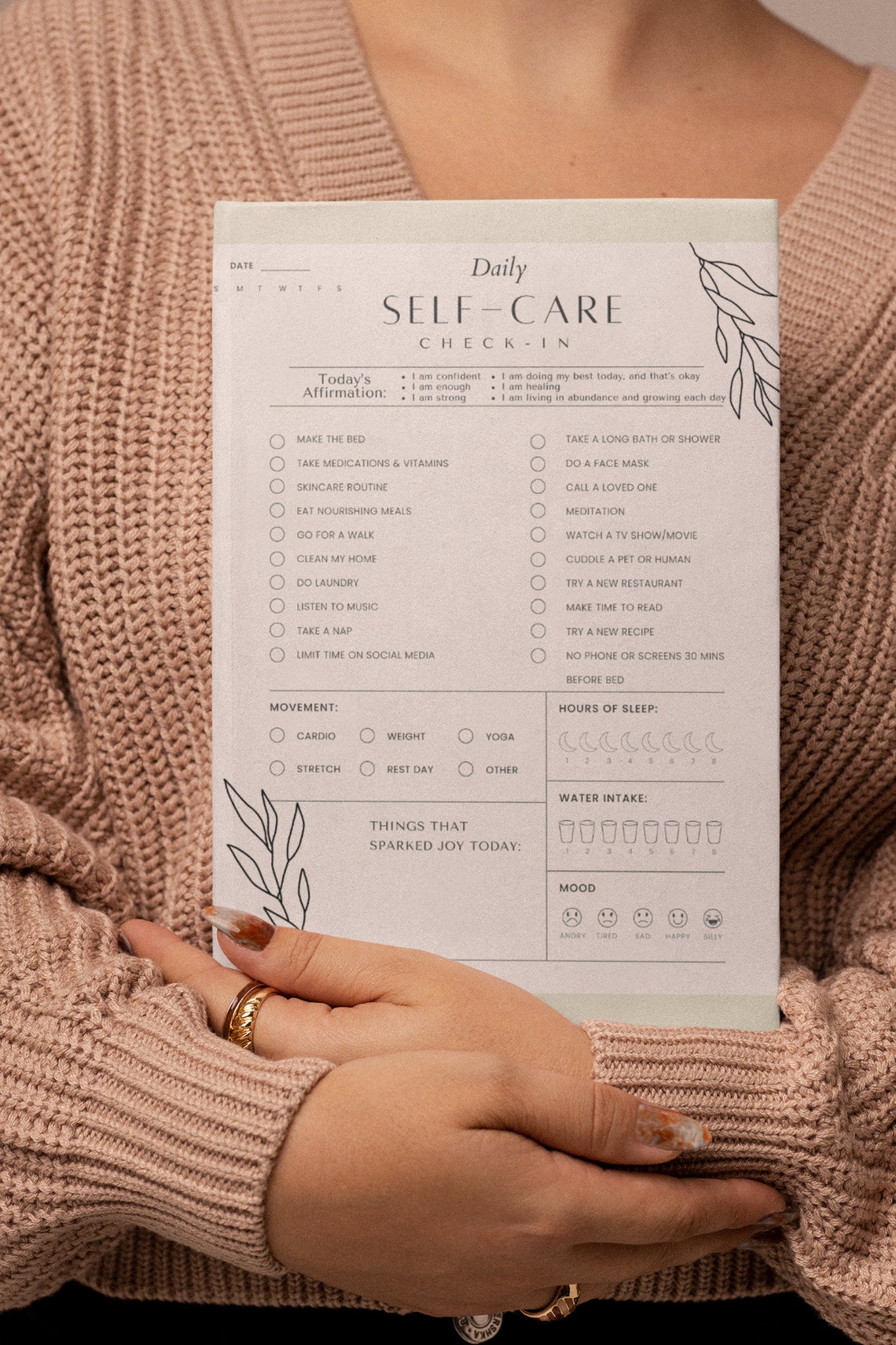 Daily Self-care Check-in - Etsy