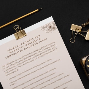 OCD Journal Prompts: Obsessive Compulsive Disorder Therapy Tools - Etsy