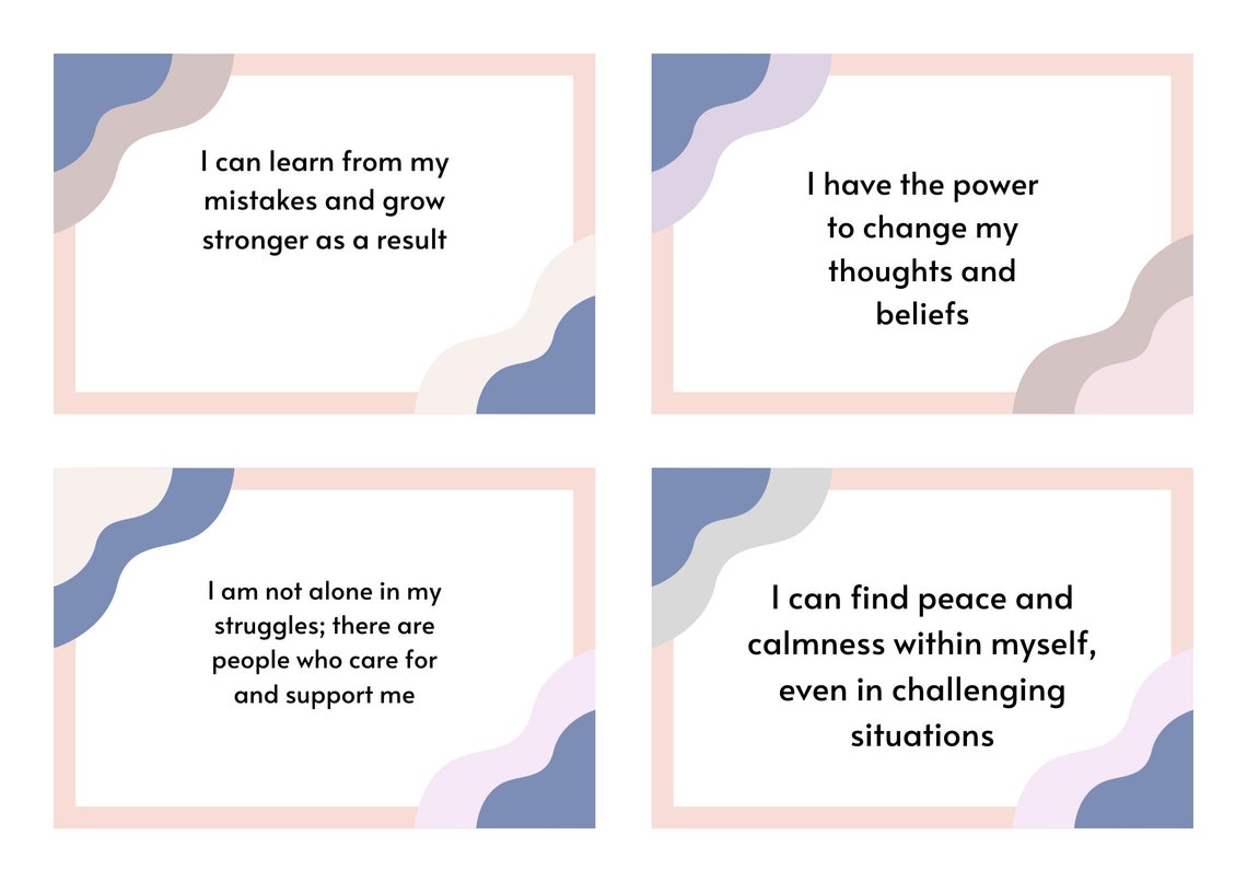DBT Coping Statements Flashcards - Etsy