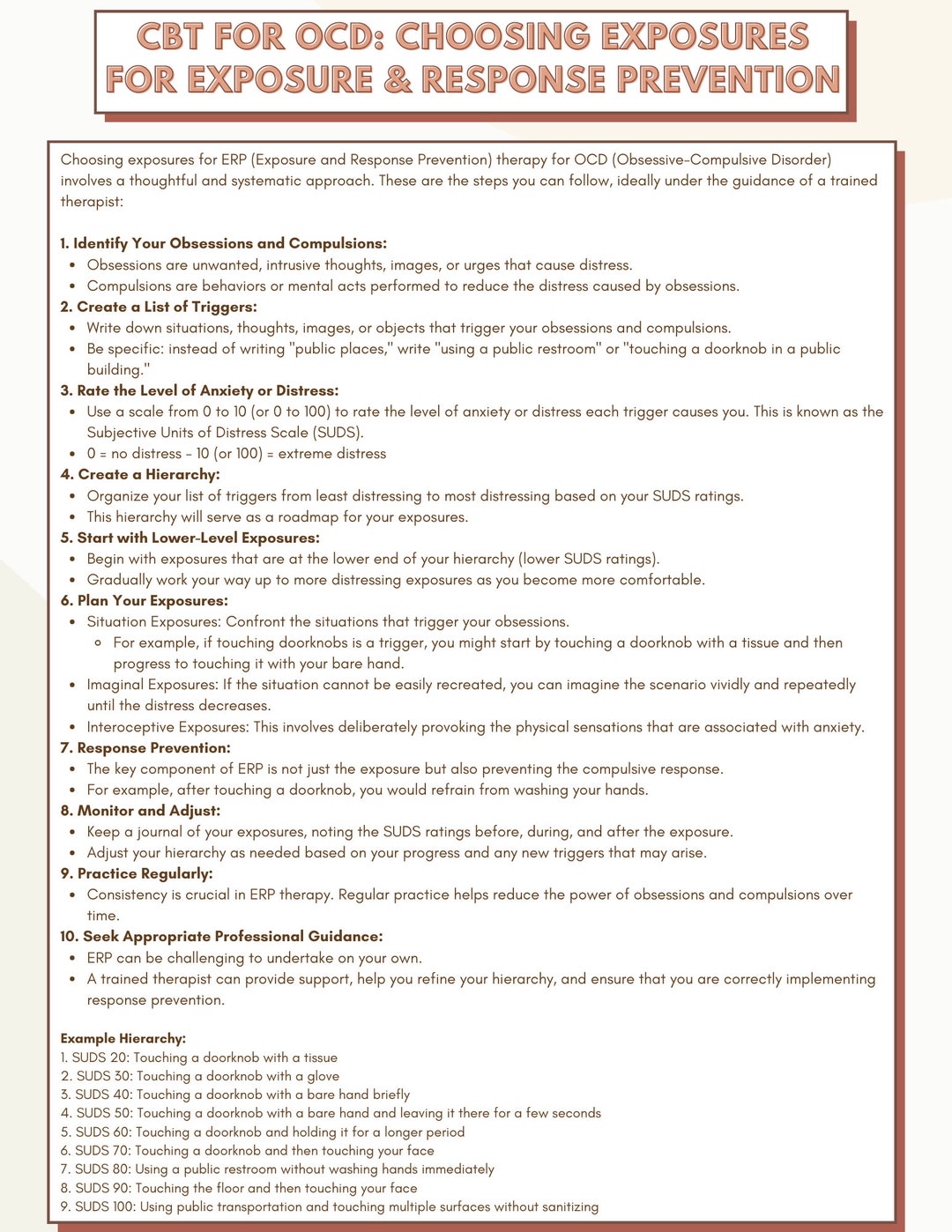 Exposure and Response Prevention for OCD; Treating OCD: Exposure and ...