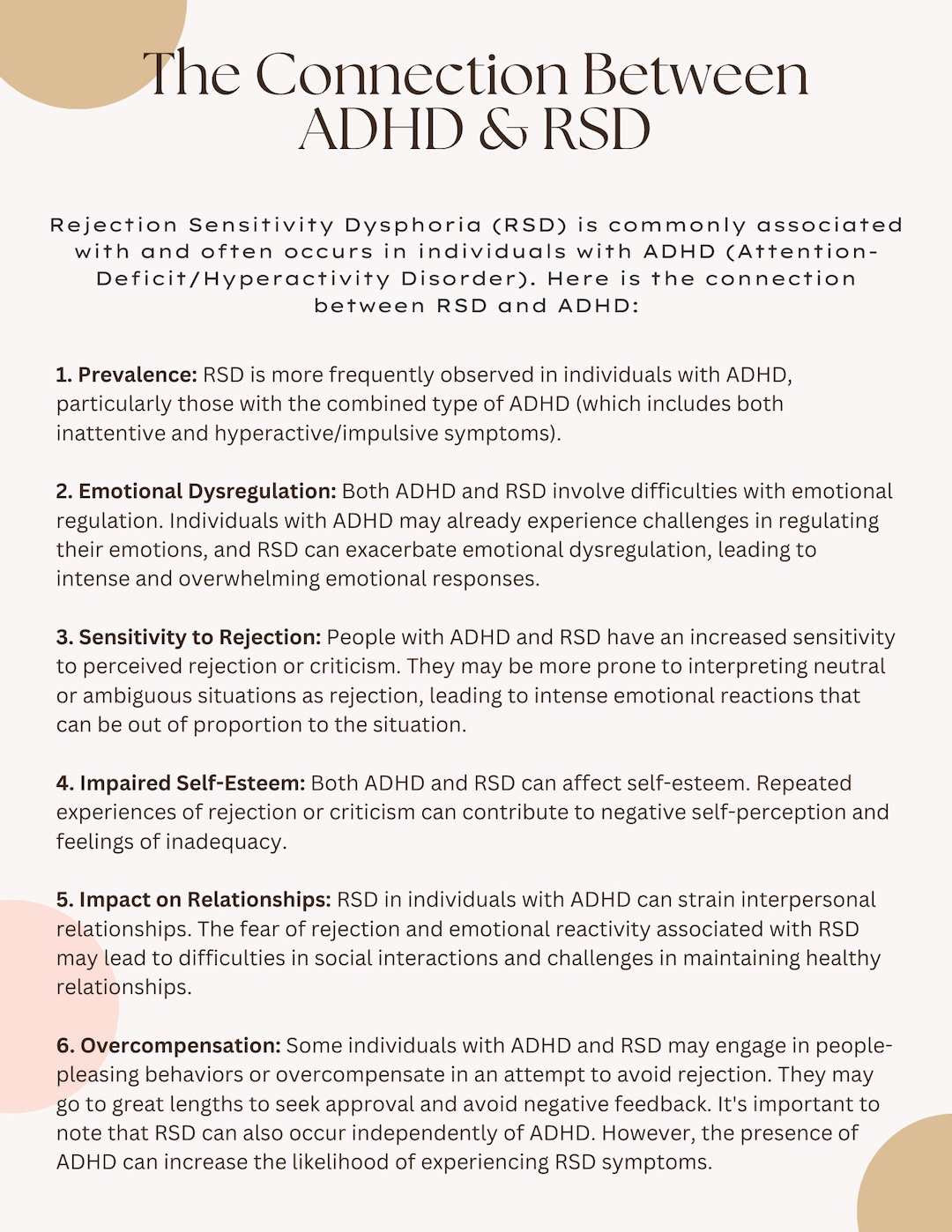 The Connection Between RSD and ADHD; Rejection Sensitivity Dysphoria and Attention Deficit ...