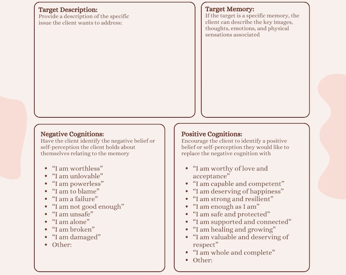 EMDR Therapy Cheat Sheet Eye Movement Desensitization and Reprocessing ...