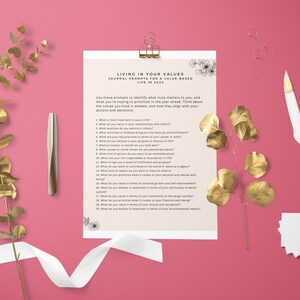 ACT Living in Your Values Journal Prompts - Etsy
