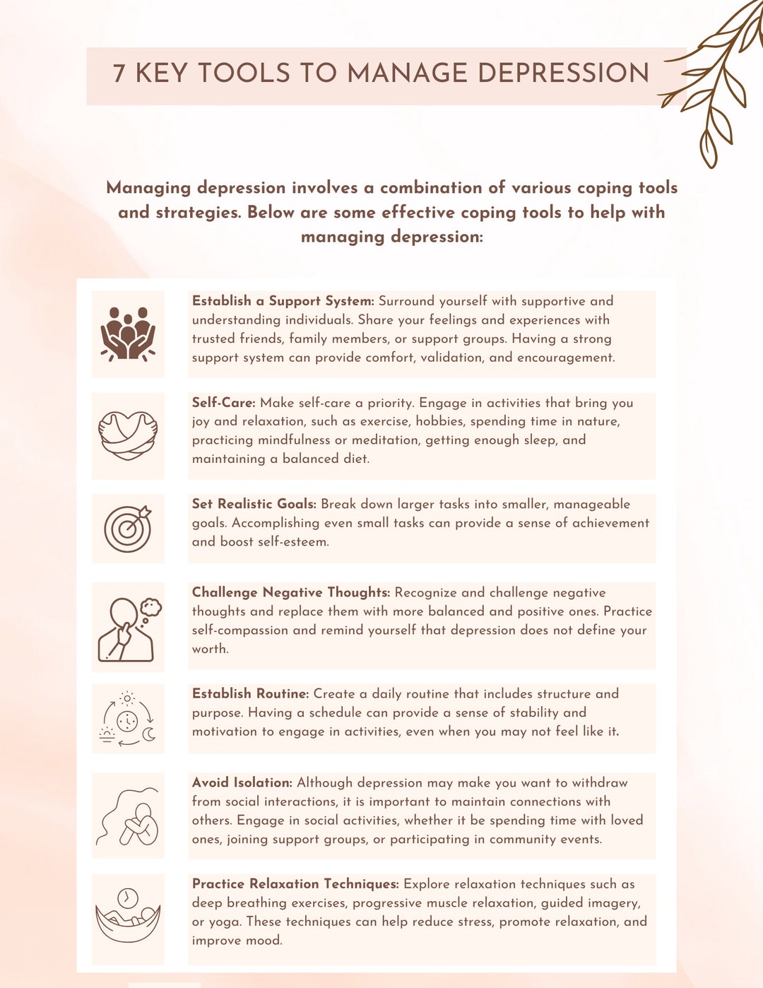 7 Key Tools for Managing Depression; Healing From Depression ...