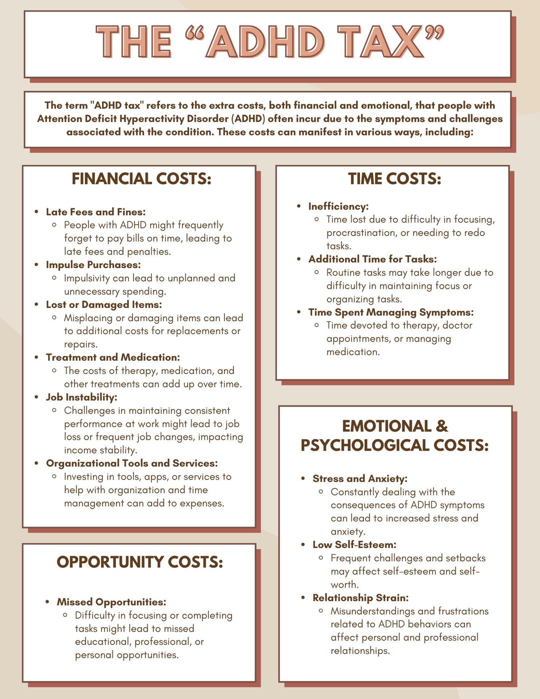 The ADHD Tax; Attention Deficit Hyperactivity Disorder Resources; ADHD Therapy Resources; ADHD ...