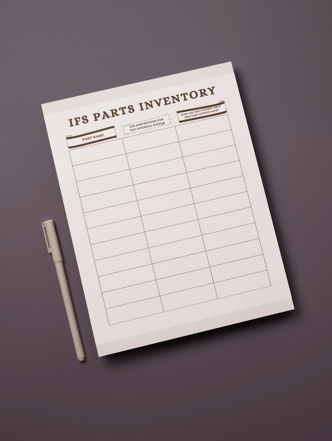 Internal Family Systems IFS Parts Inventory Internal Family Systems ...